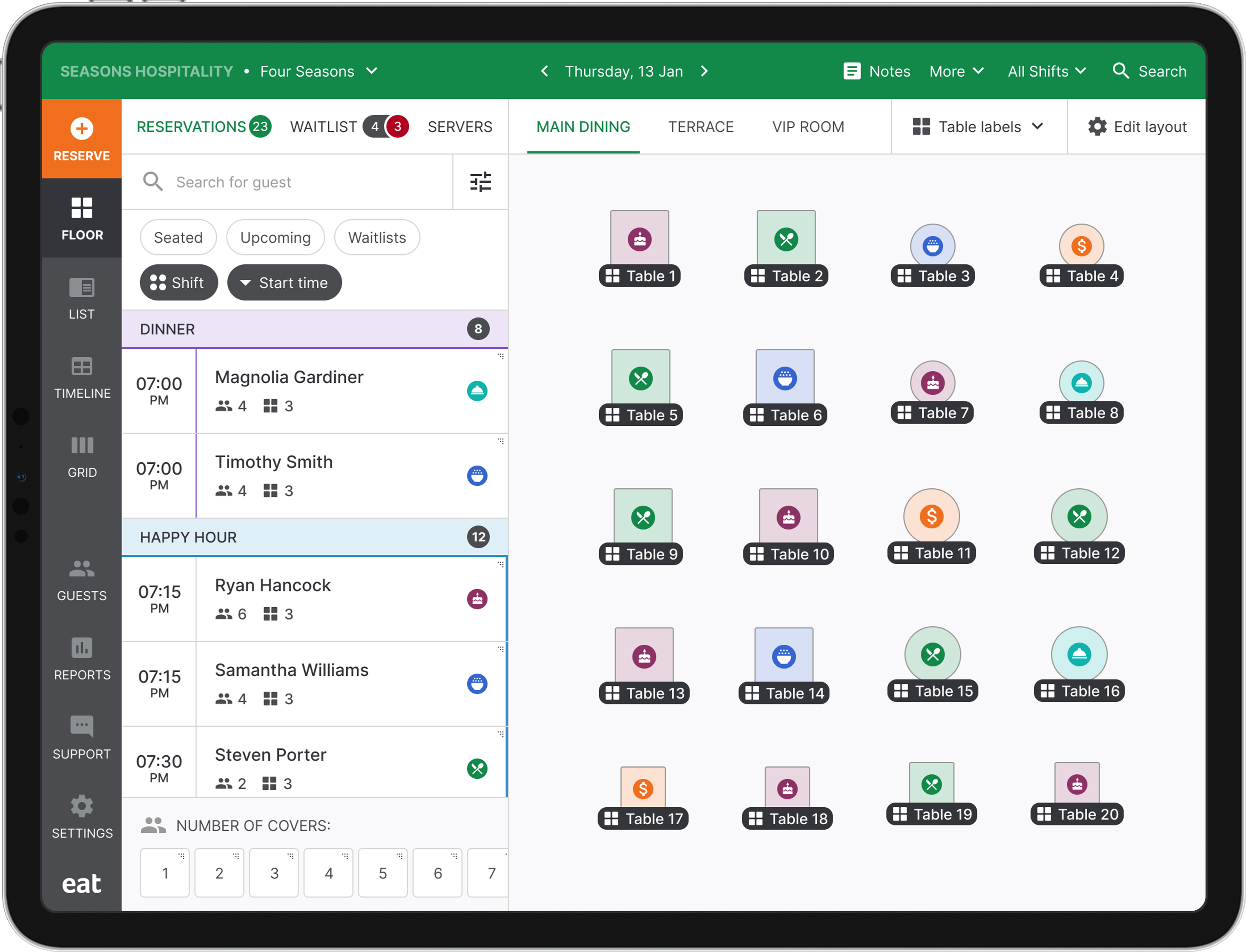 Restaurant Table Management Software Eat App